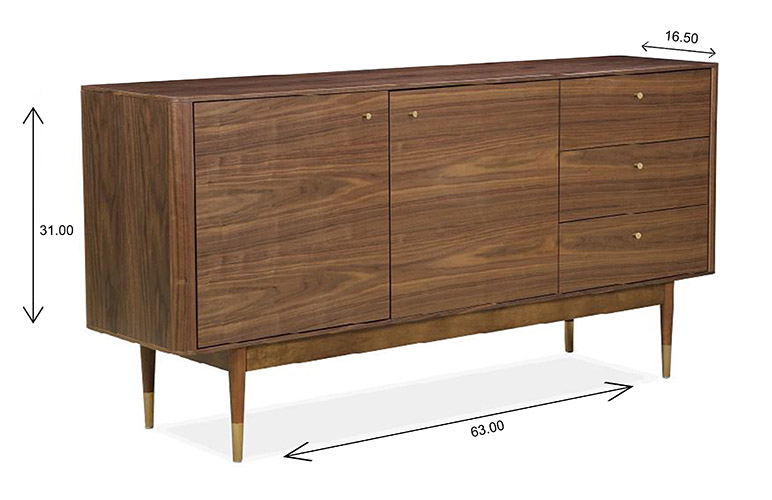Gemma Small Wood Sideboard with Drawers ScanDesigns Furniture