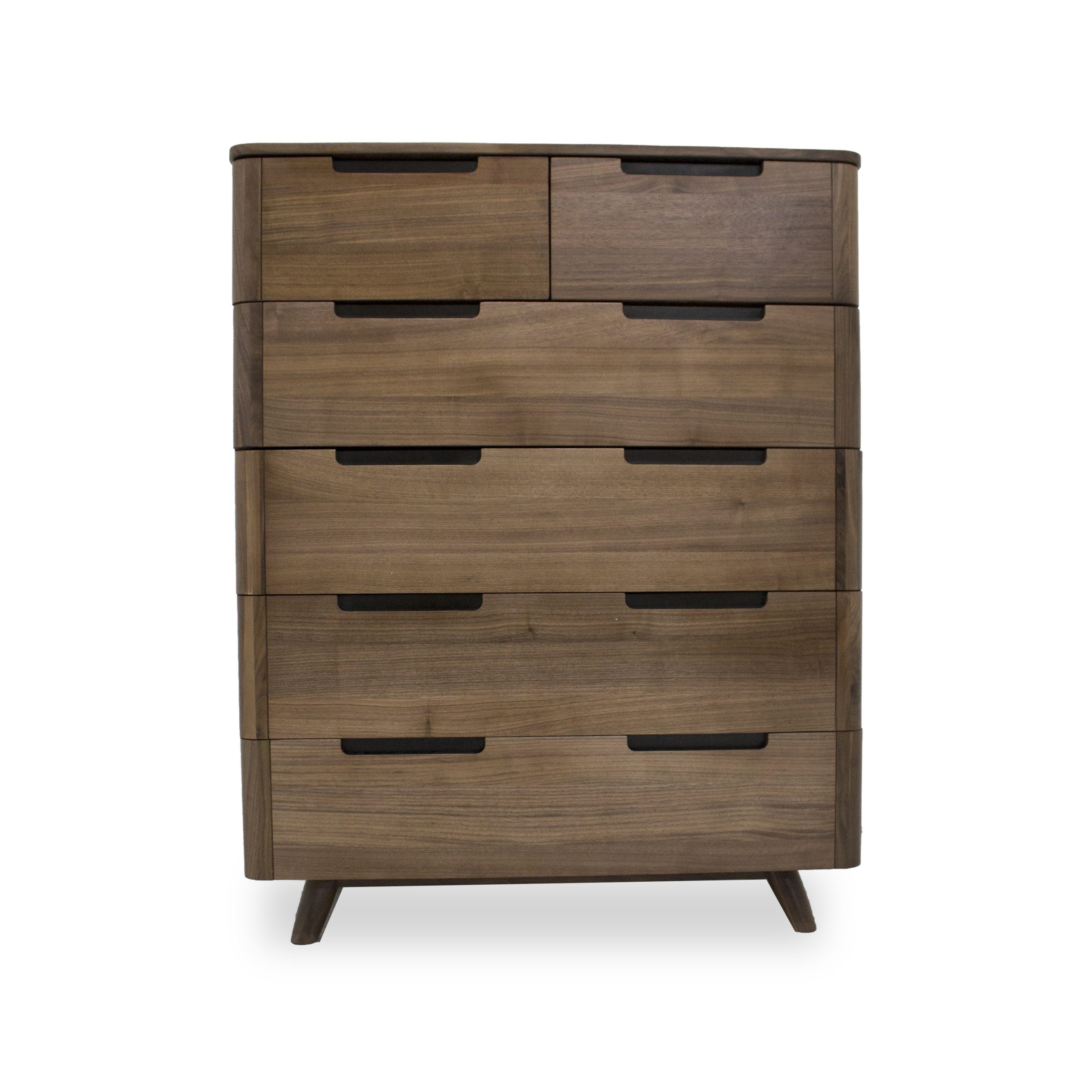 Tahoe Walnut Wood 5-Drawer High Chest | ScanDesigns Furniture