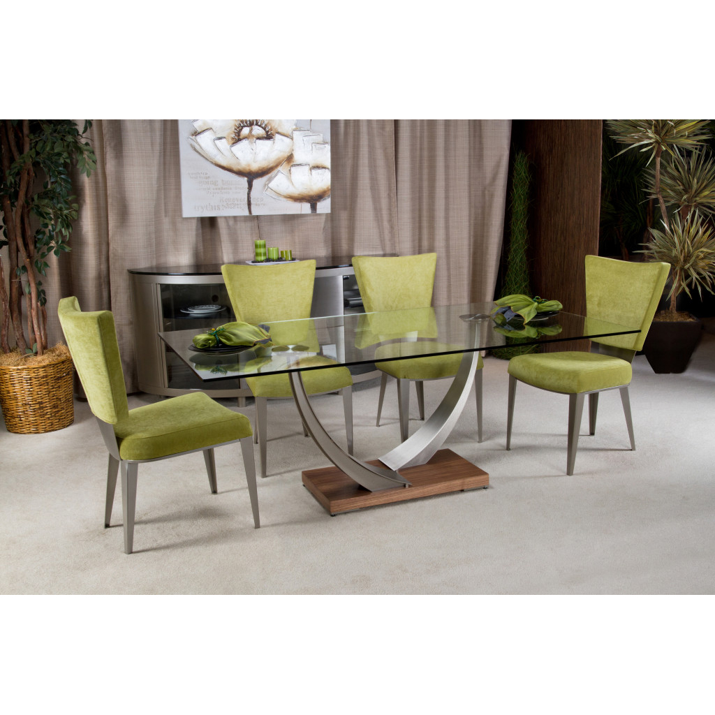 Elite Modern Modern Dining Tangent Glass Top Dining Table at Ruben ...