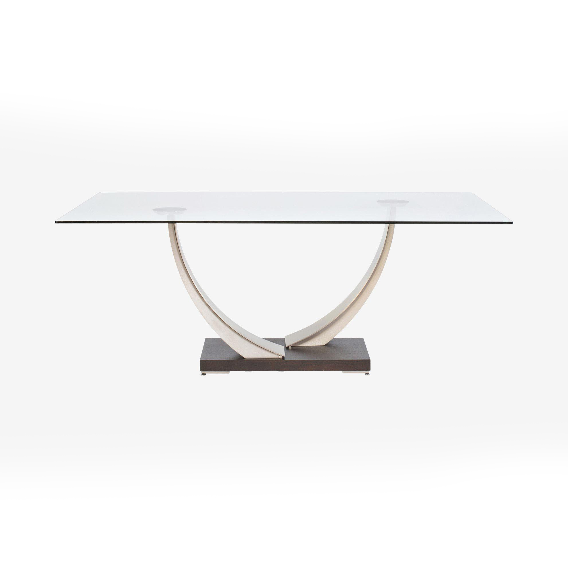 Elite Modern Modern Dining Tangent Glass Top Dining Table at Ruben ...