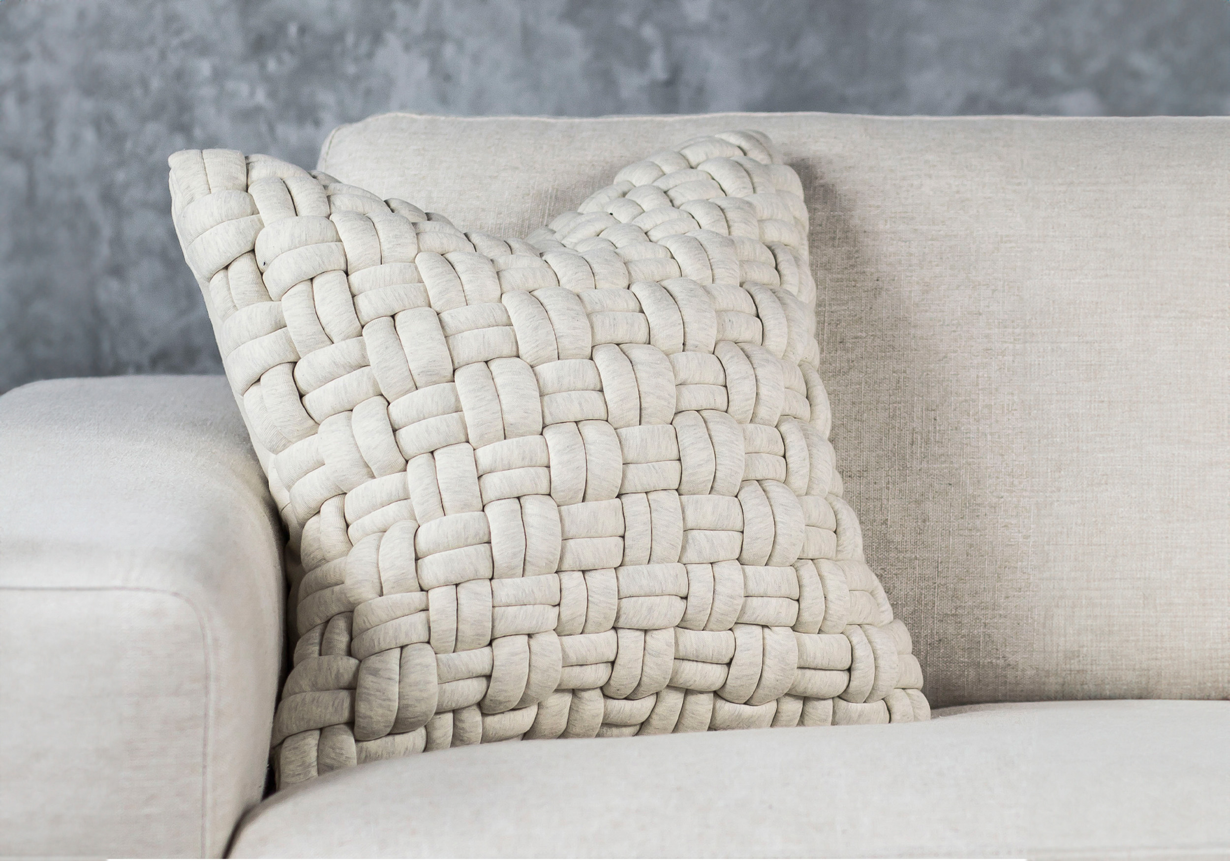 Clusp Cream Throw Pillow 20 x 20 | ScanDesigns