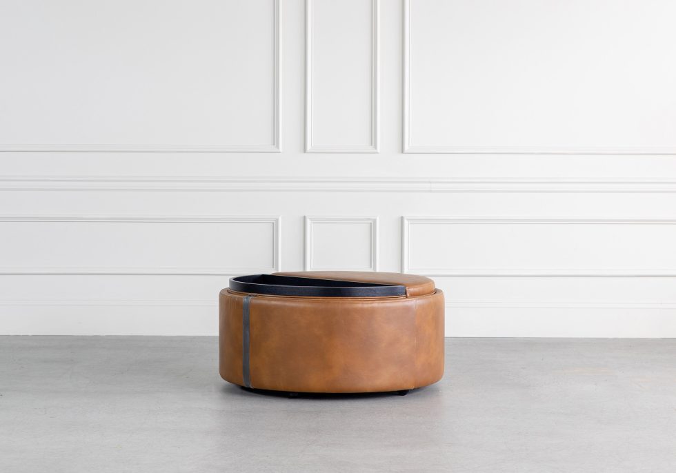 Miller Faux Leather Ottoman | ScanDesigns Furniture