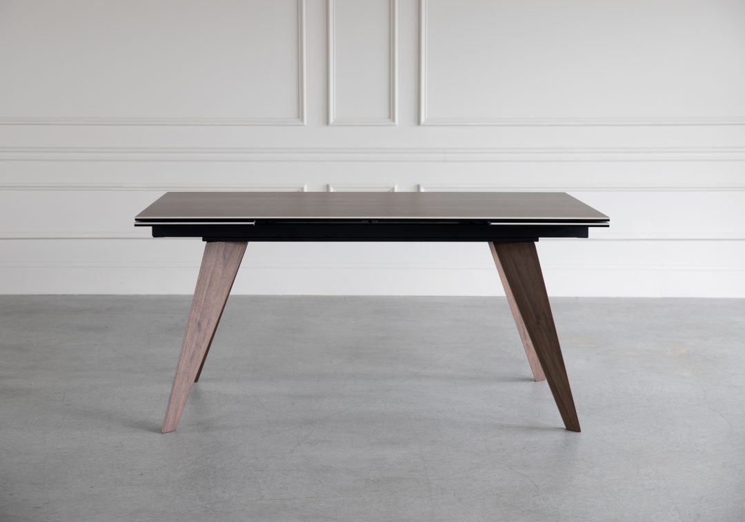 Piccolo Round Ceramic Dining Table | Pleated Wood Base Design ...