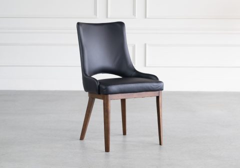 Modena Leather Dining Chair with Wood Legs | ScanDesigns Furniture
