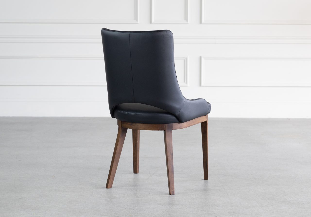 Modena Leather Dining Chair with Wood Legs | ScanDesigns