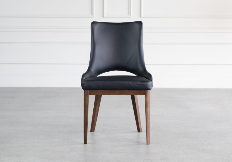 Modena Leather Dining Chair with Wood Legs | ScanDesigns Furniture