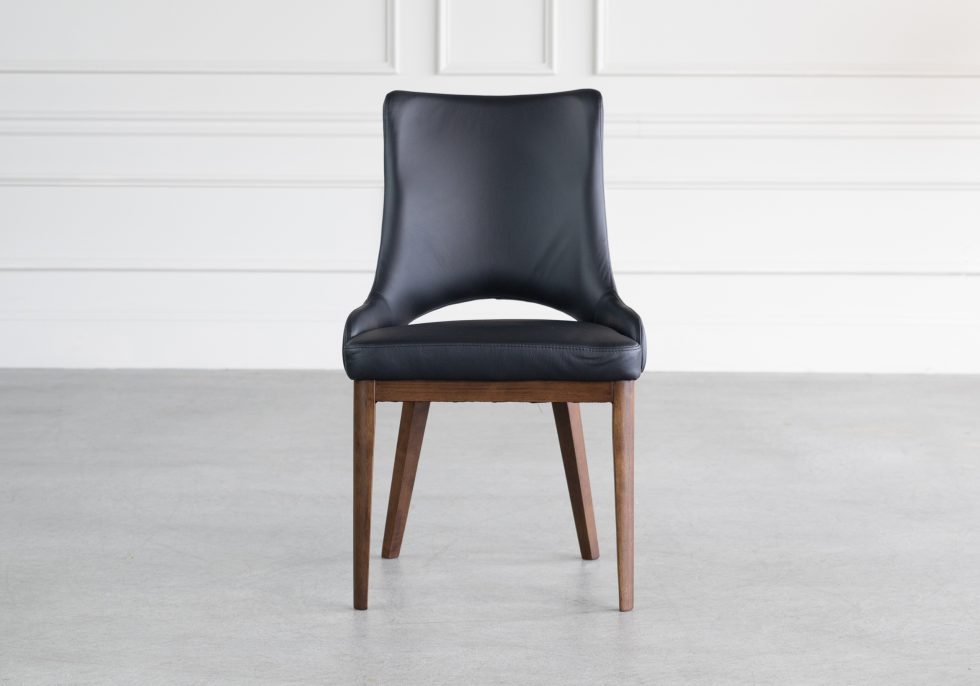 Modena Leather Dining Chair with Wood Legs | ScanDesigns