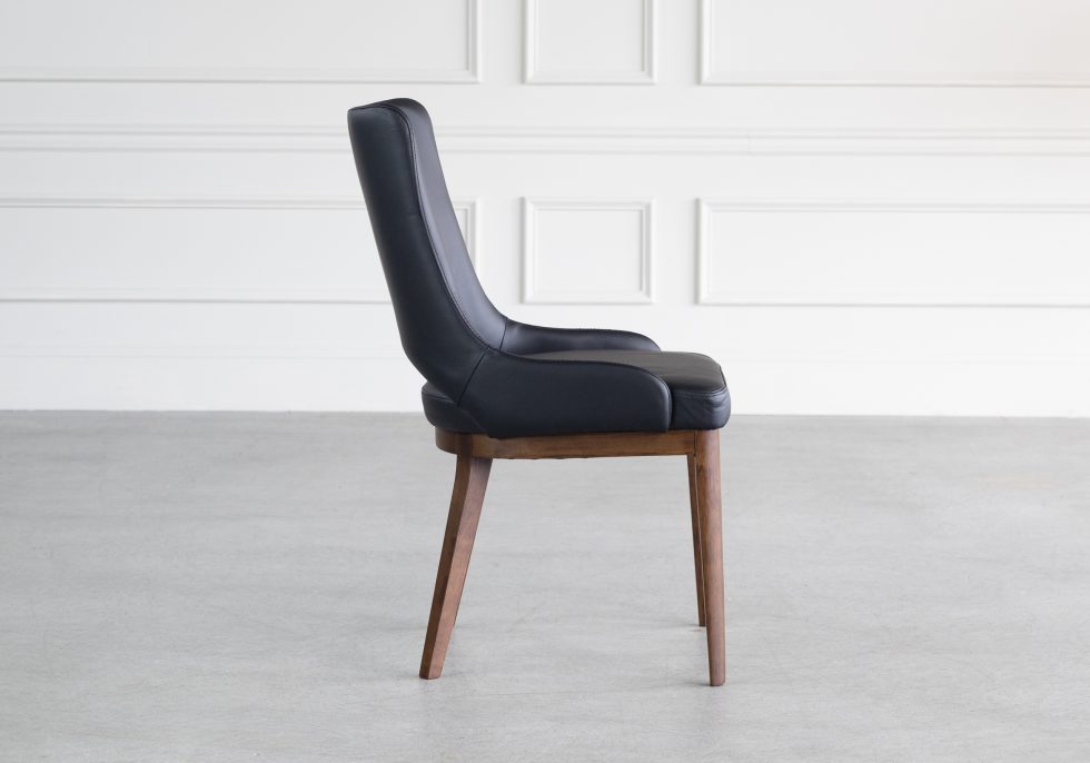 Modena Leather Dining Chair with Wood Legs | ScanDesigns Furniture