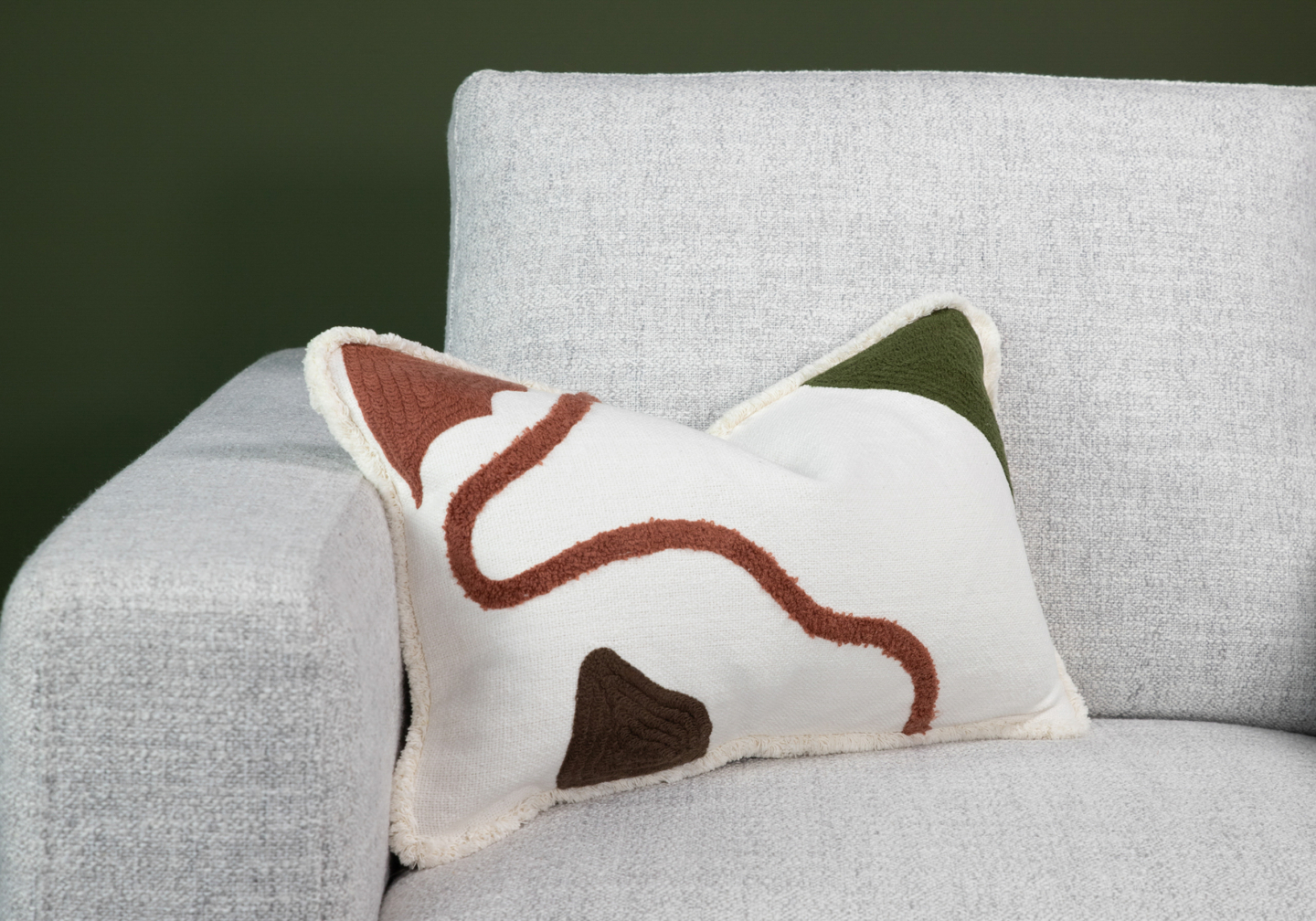 Doodle Fringe Decorative Pillow 12x20 | ScanDesigns Furniture